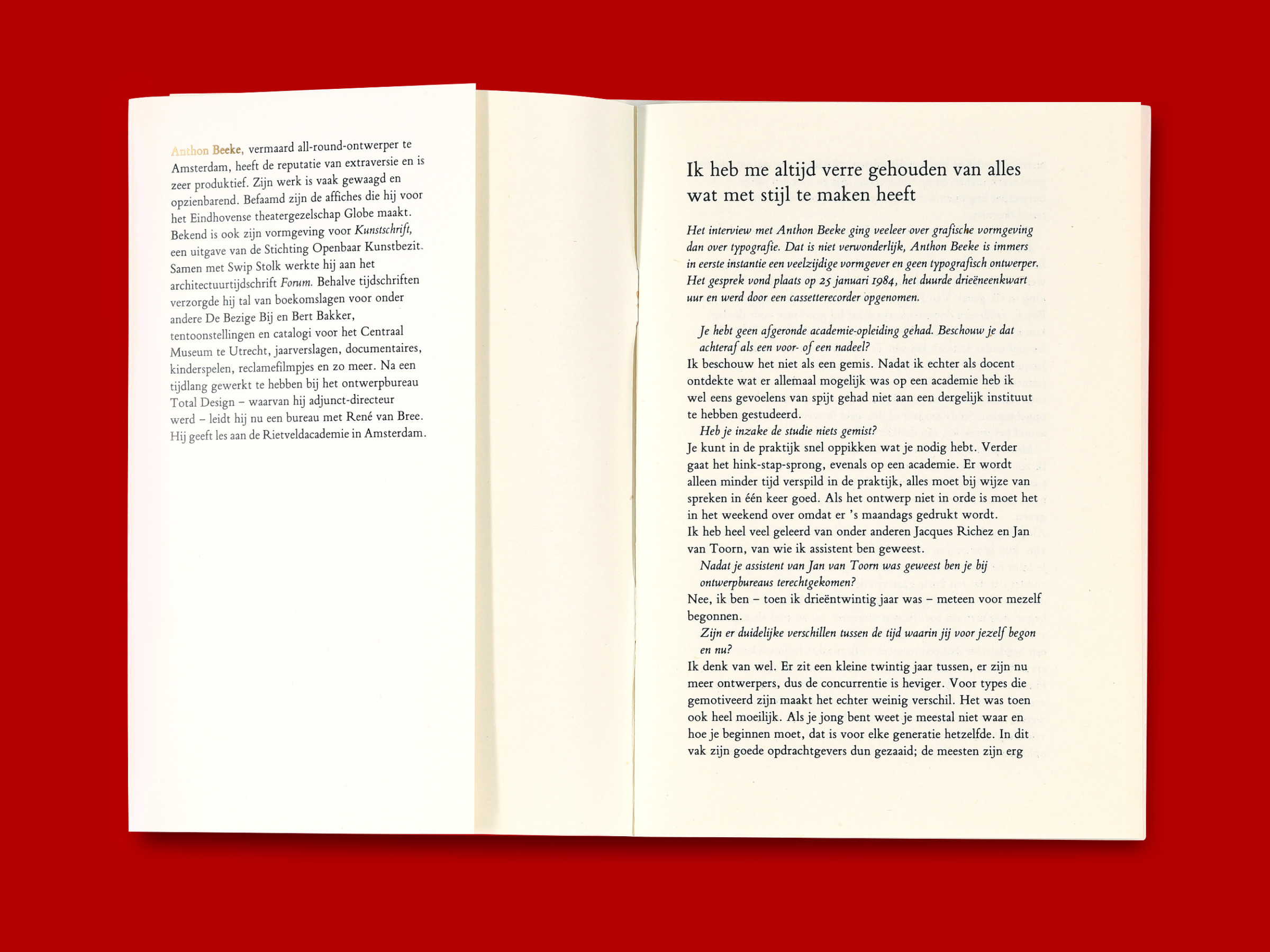 Exclusief interview met Anthon Beeke • Wim Westerveld